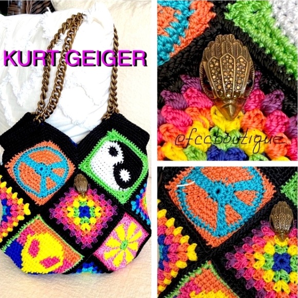 Kurt Geiger | Bags | Kurt Geiger London Crochet Patchwork Kensington ...